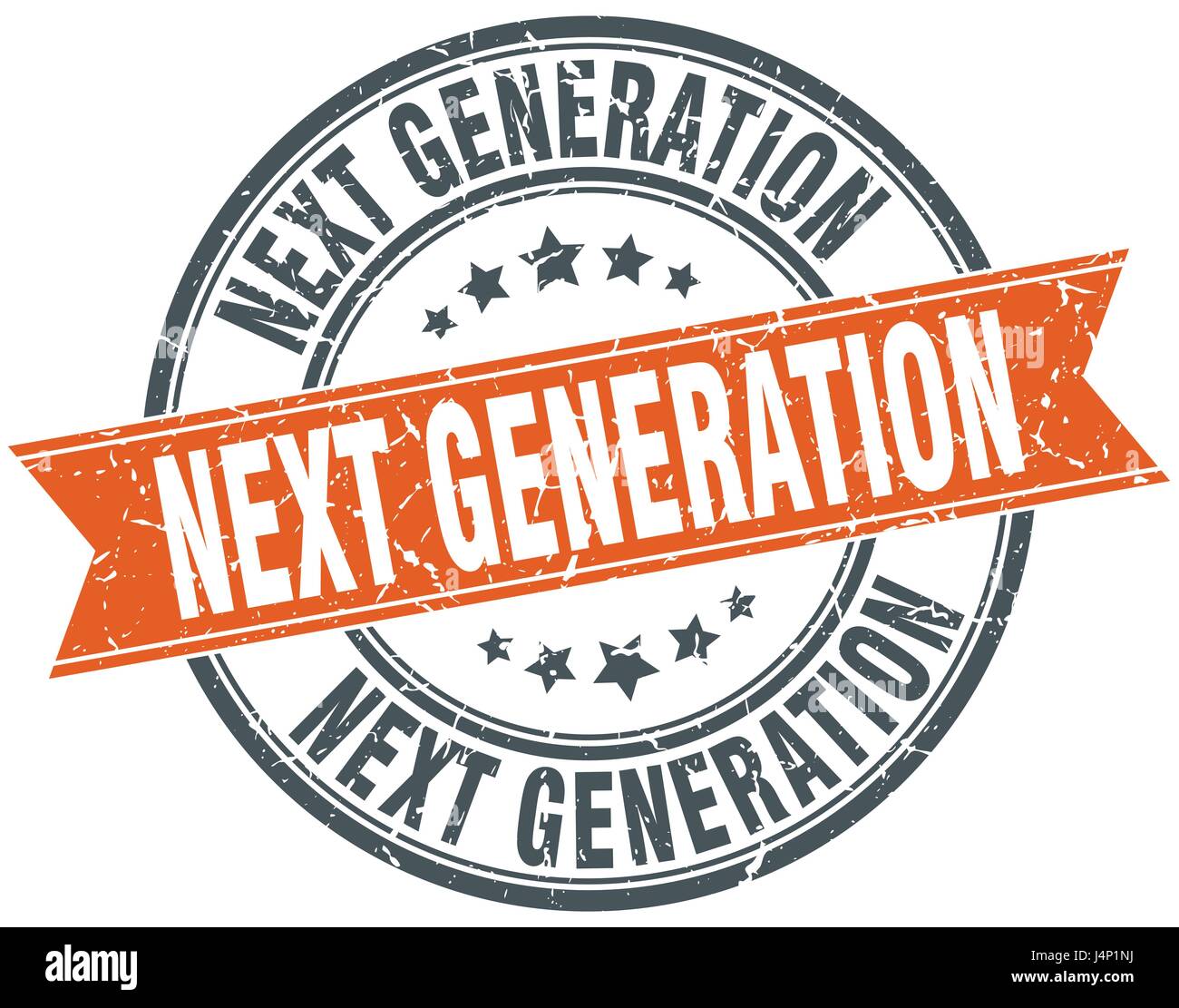 next generation round grunge ribbon stamp Stock Vector Image & Art - Alamy