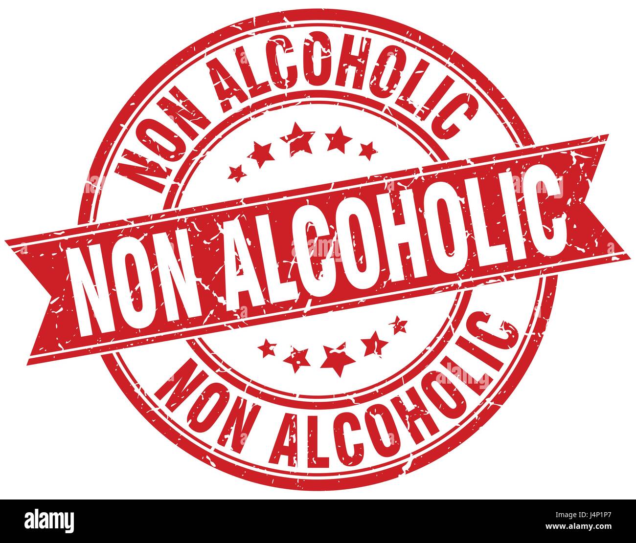 non alcoholic round grunge ribbon stamp Stock Vector Image & Art - Alamy