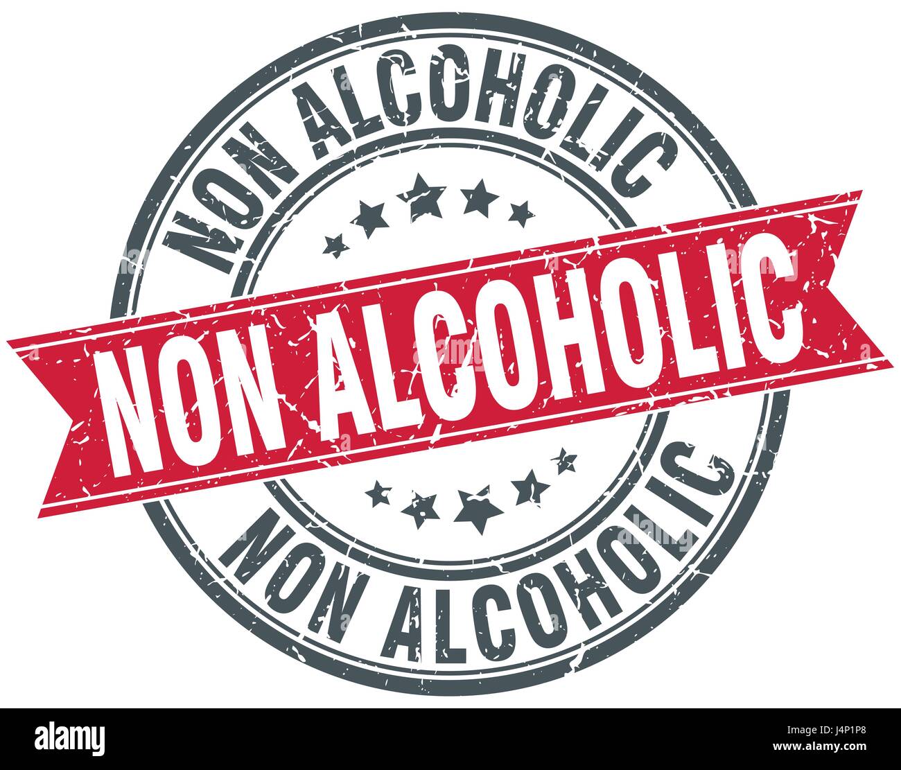 non alcoholic round grunge ribbon stamp Stock Vector Image & Art - Alamy