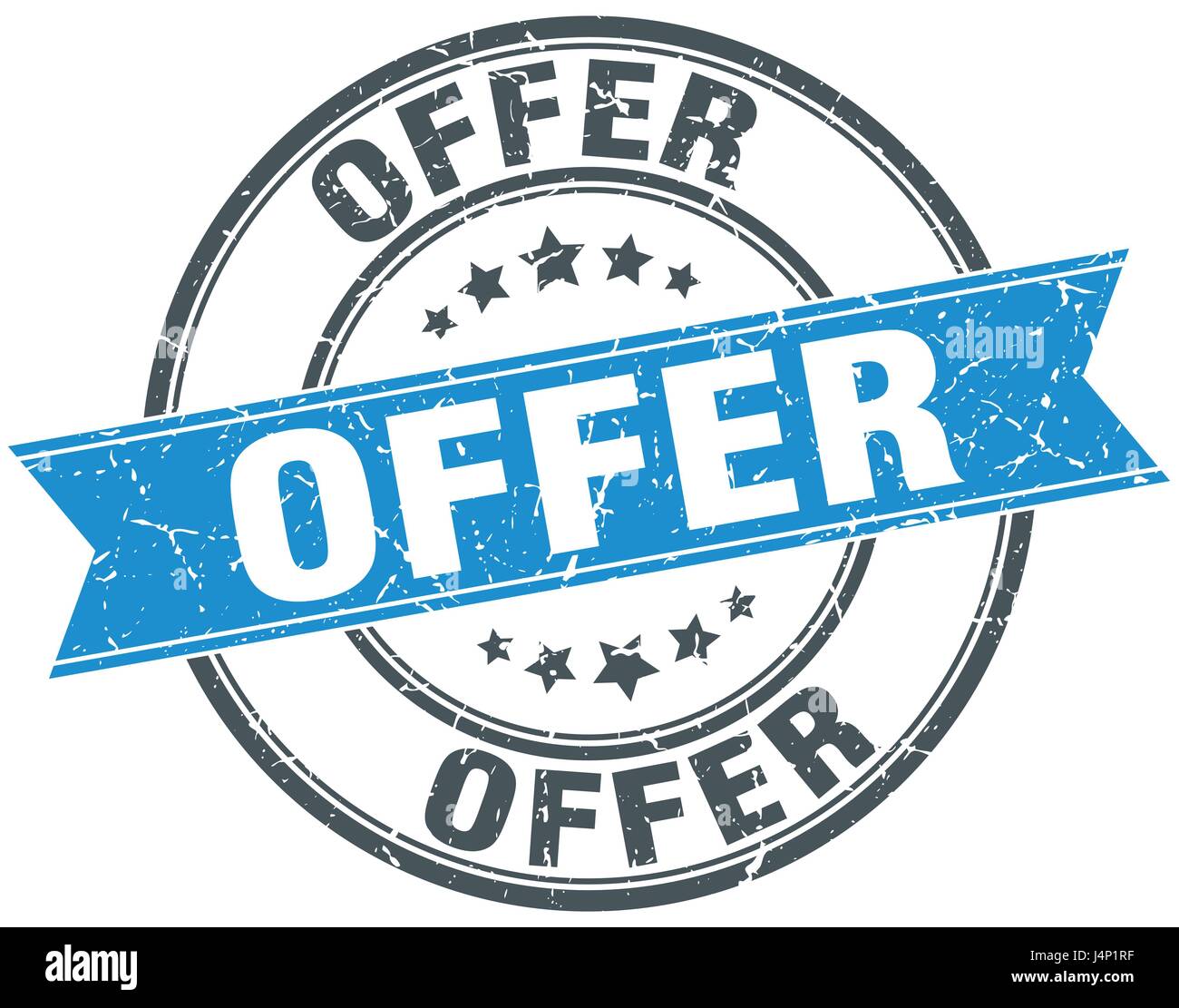offer round grunge ribbon stamp Stock Vector Image & Art - Alamy