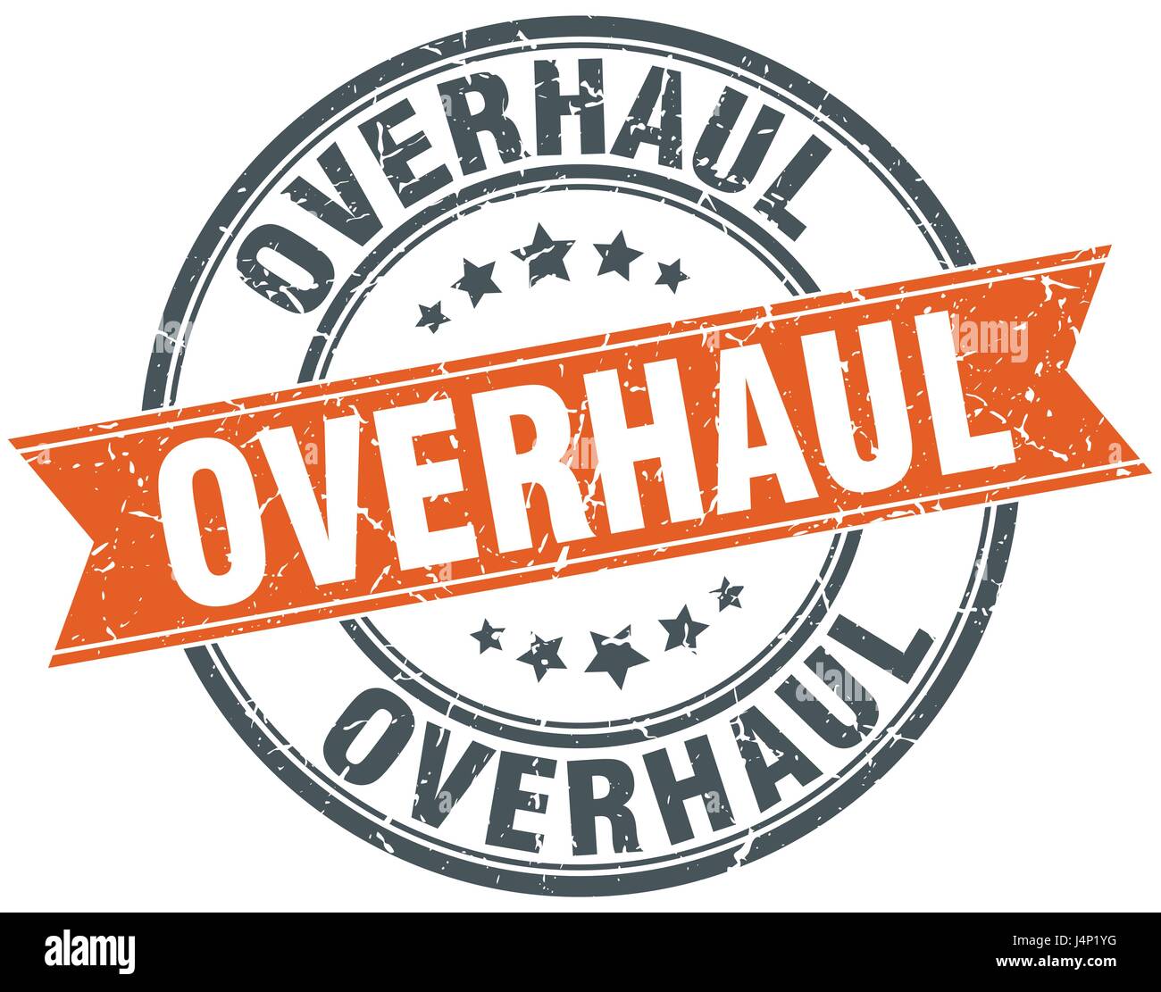 overhaul round grunge ribbon stamp Stock Vector Image & Art - Alamy