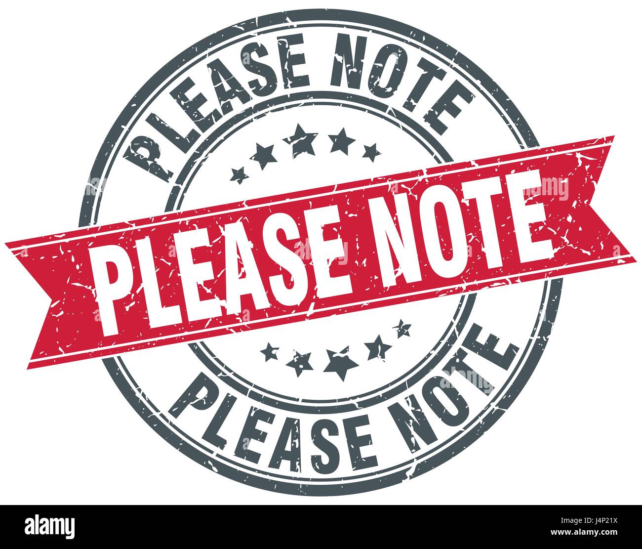 please note round grunge ribbon stamp Stock Vector Image & Art - Alamy