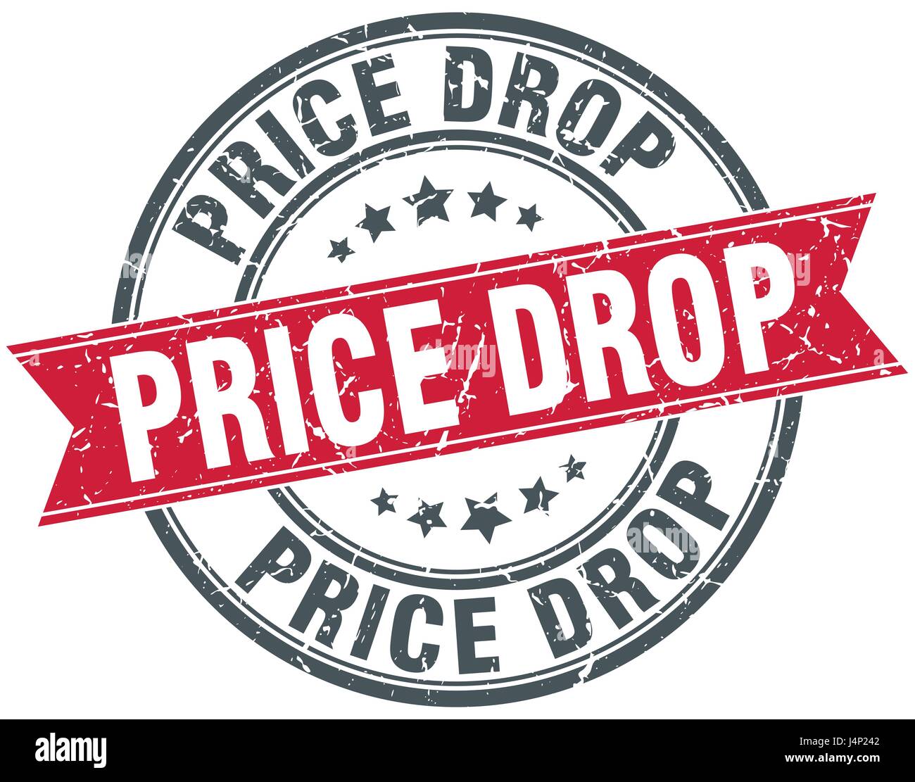 price drop round grunge ribbon stamp Stock Vector Image & Art - Alamy