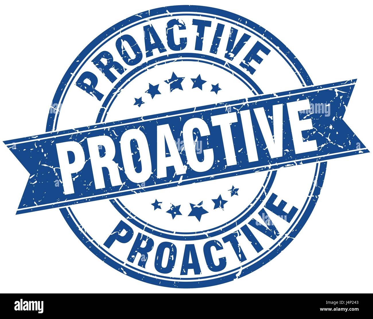 proactive round grunge ribbon stamp Stock Vector Image & Art - Alamy