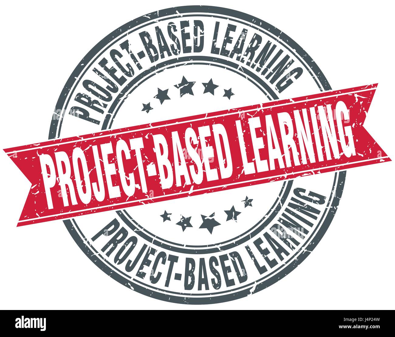 project-based learning round grunge ribbon stamp Stock Vector Image ...
