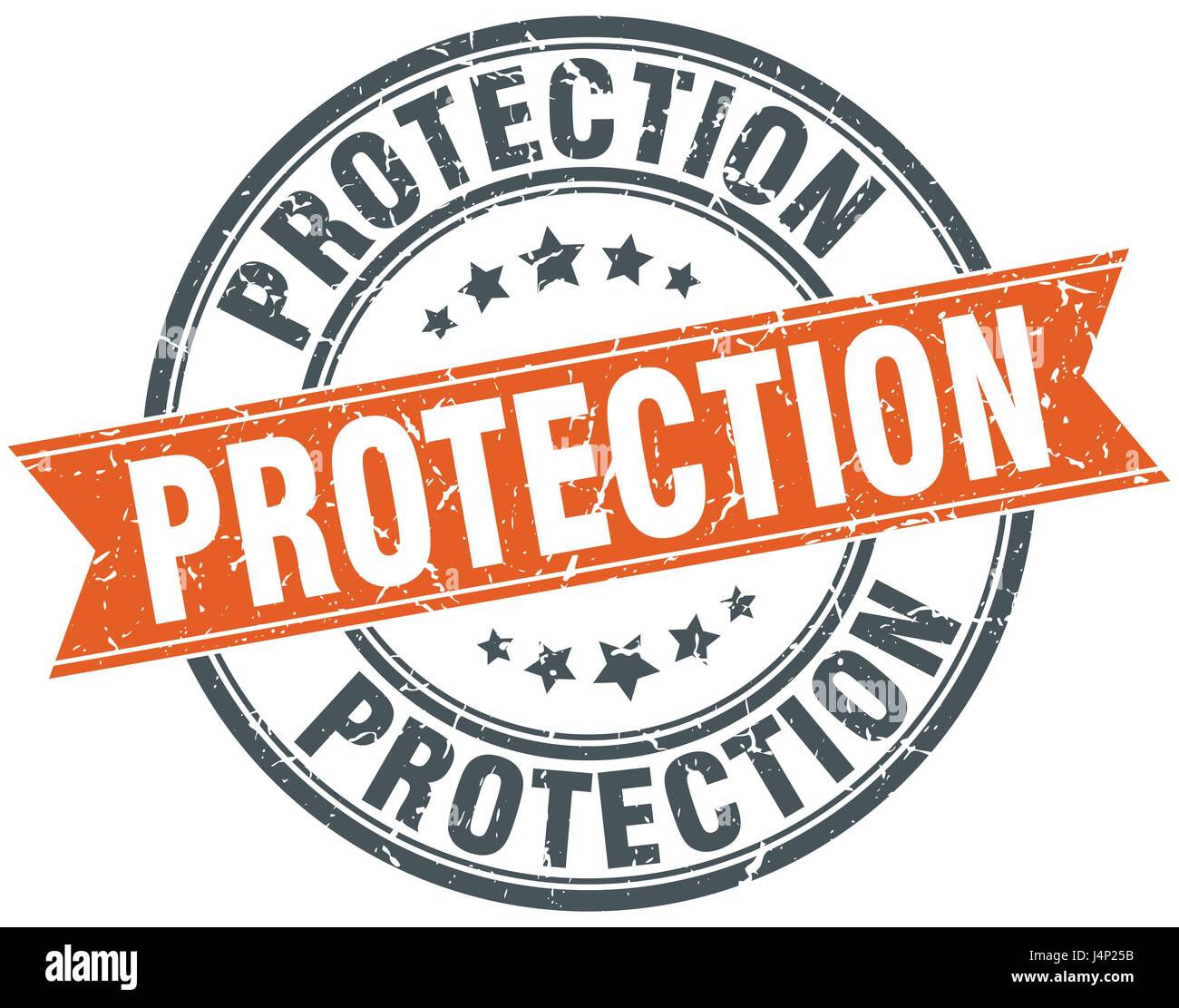 protection round grunge ribbon stamp Stock Vector Image & Art - Alamy