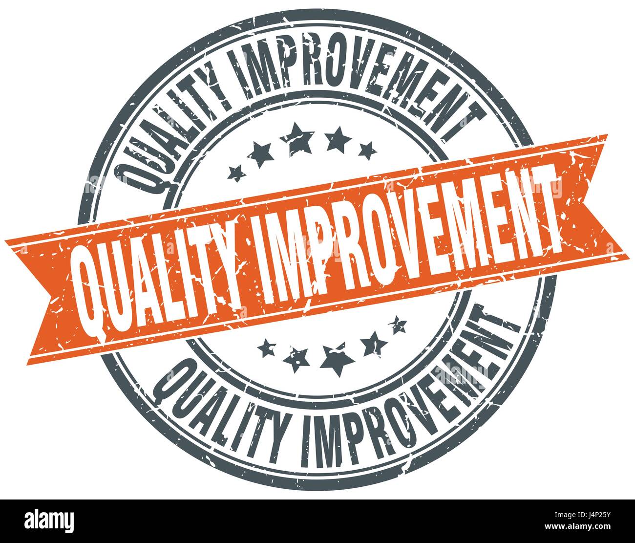 quality improvement round grunge ribbon stamp Stock Vector Image & Art ...