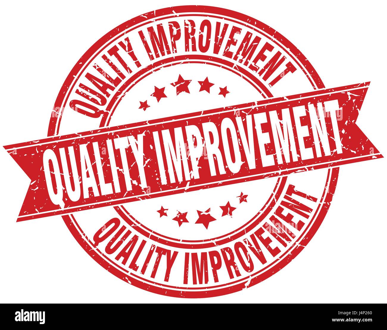 quality improvement round grunge ribbon stamp Stock Vector Image & Art ...