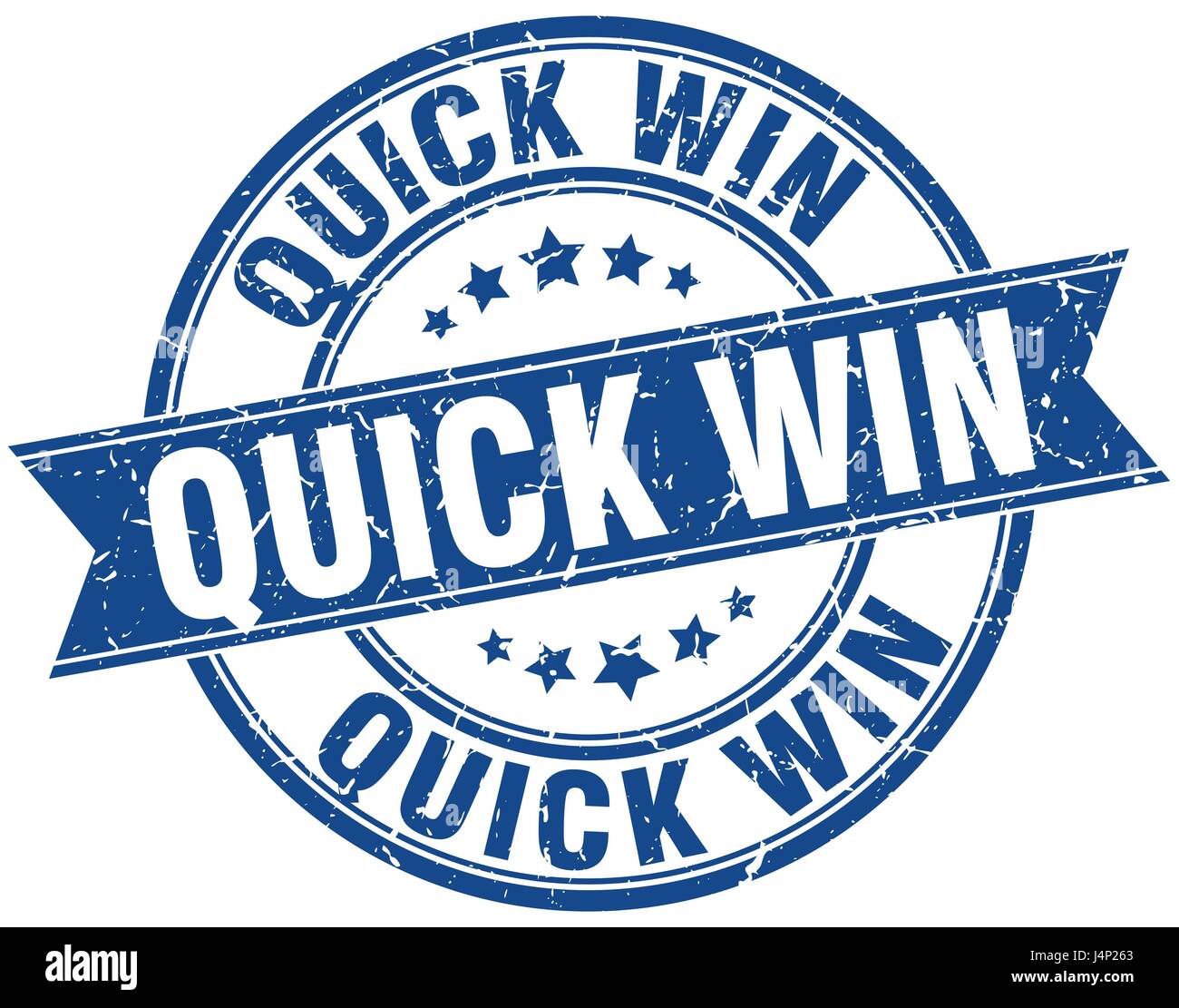 quick win round grunge ribbon stamp Stock Vector Image & Art - Alamy