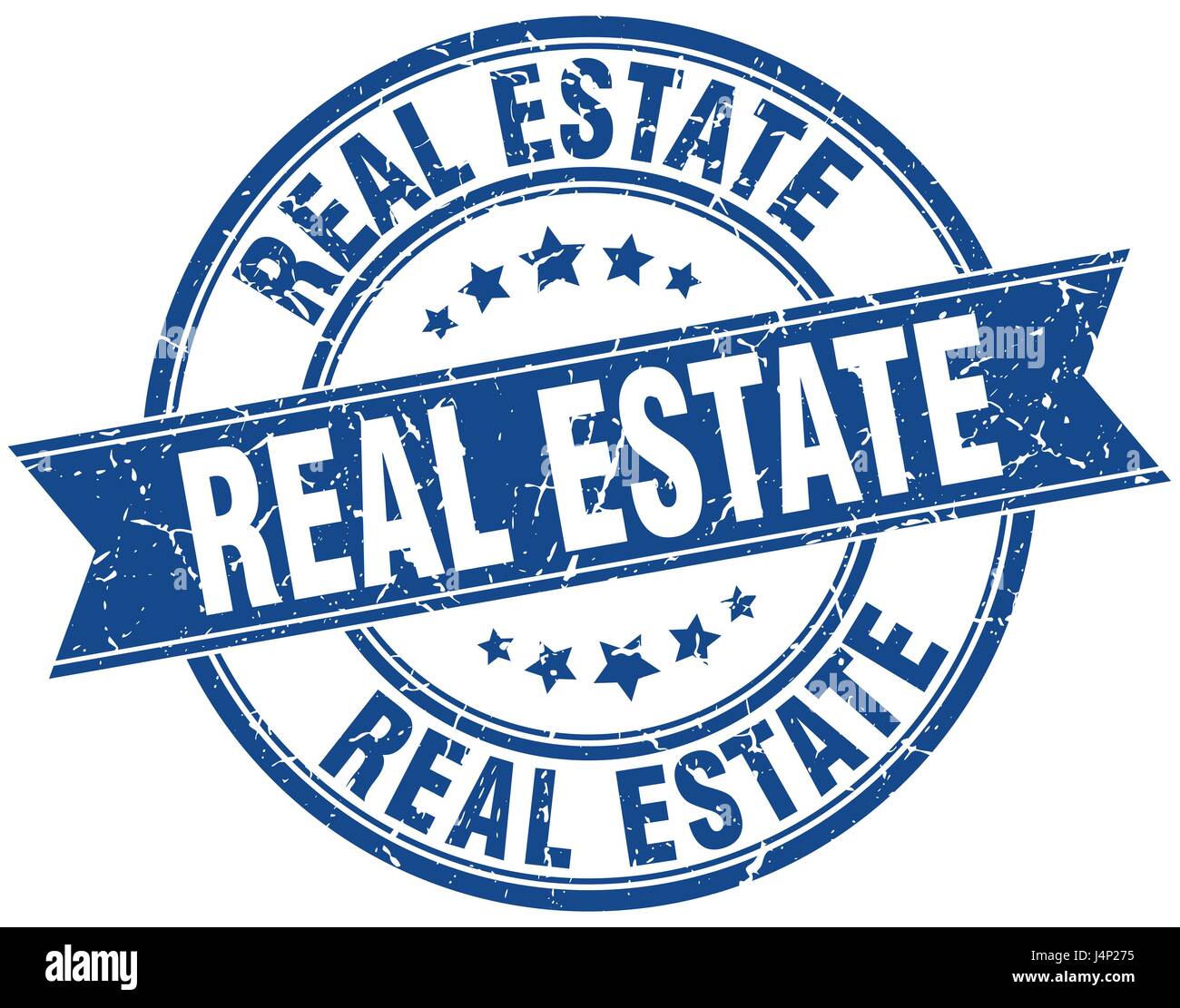 real estate round grunge ribbon stamp Stock Vector Image & Art - Alamy