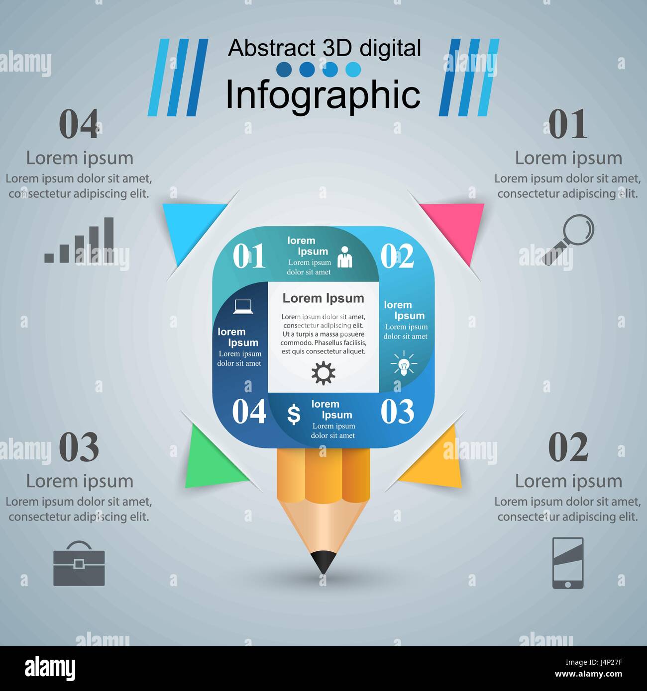 Business Infographics. Pencil icon Stock Vector Image & Art - Alamy