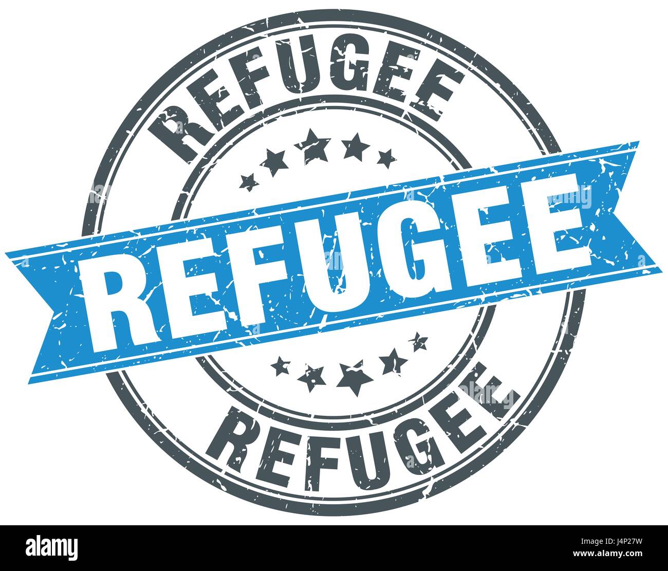 refugee round grunge ribbon stamp Stock Vector Image & Art - Alamy