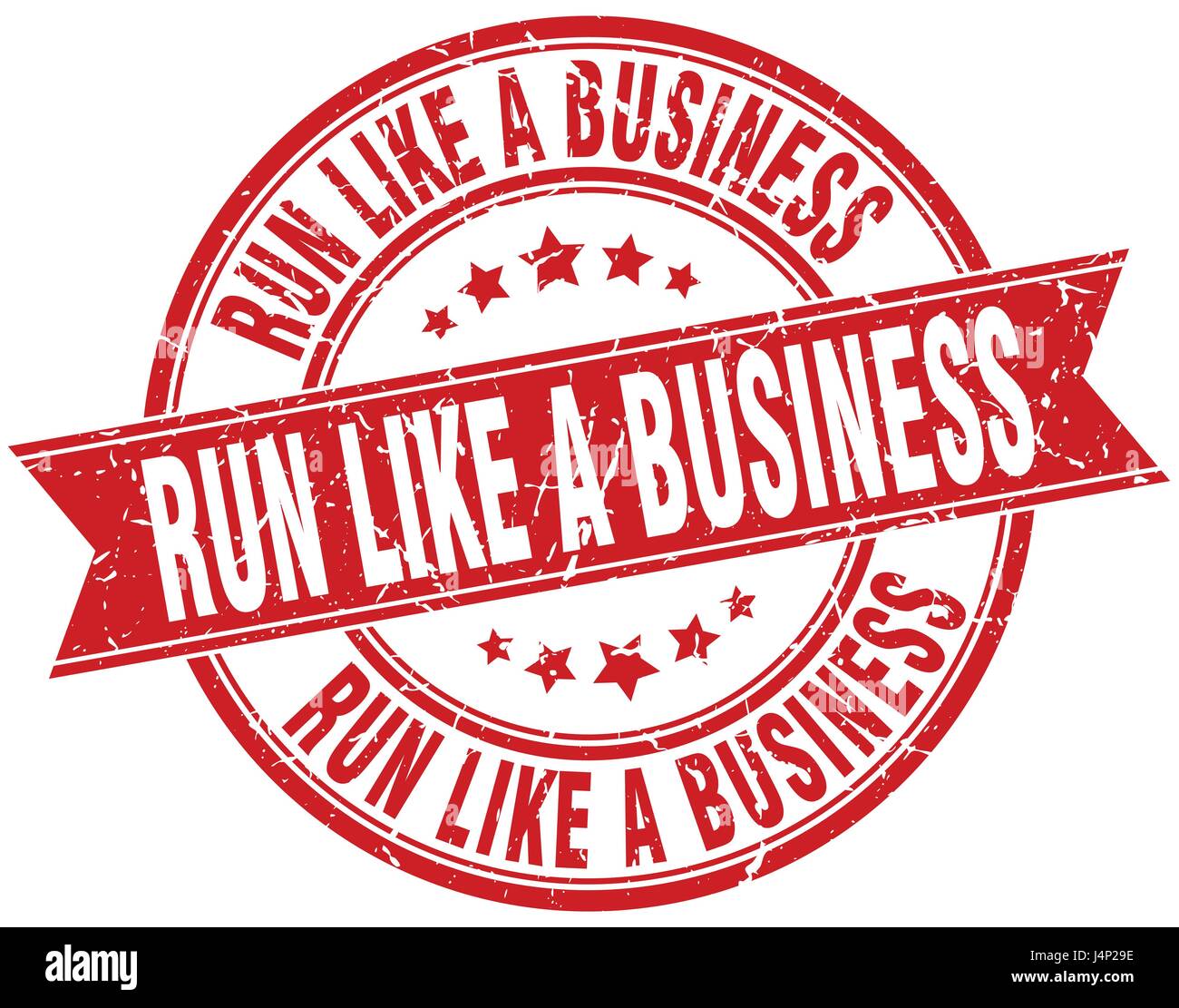 run like a business round grunge ribbon stamp Stock Vector Image & Art ...