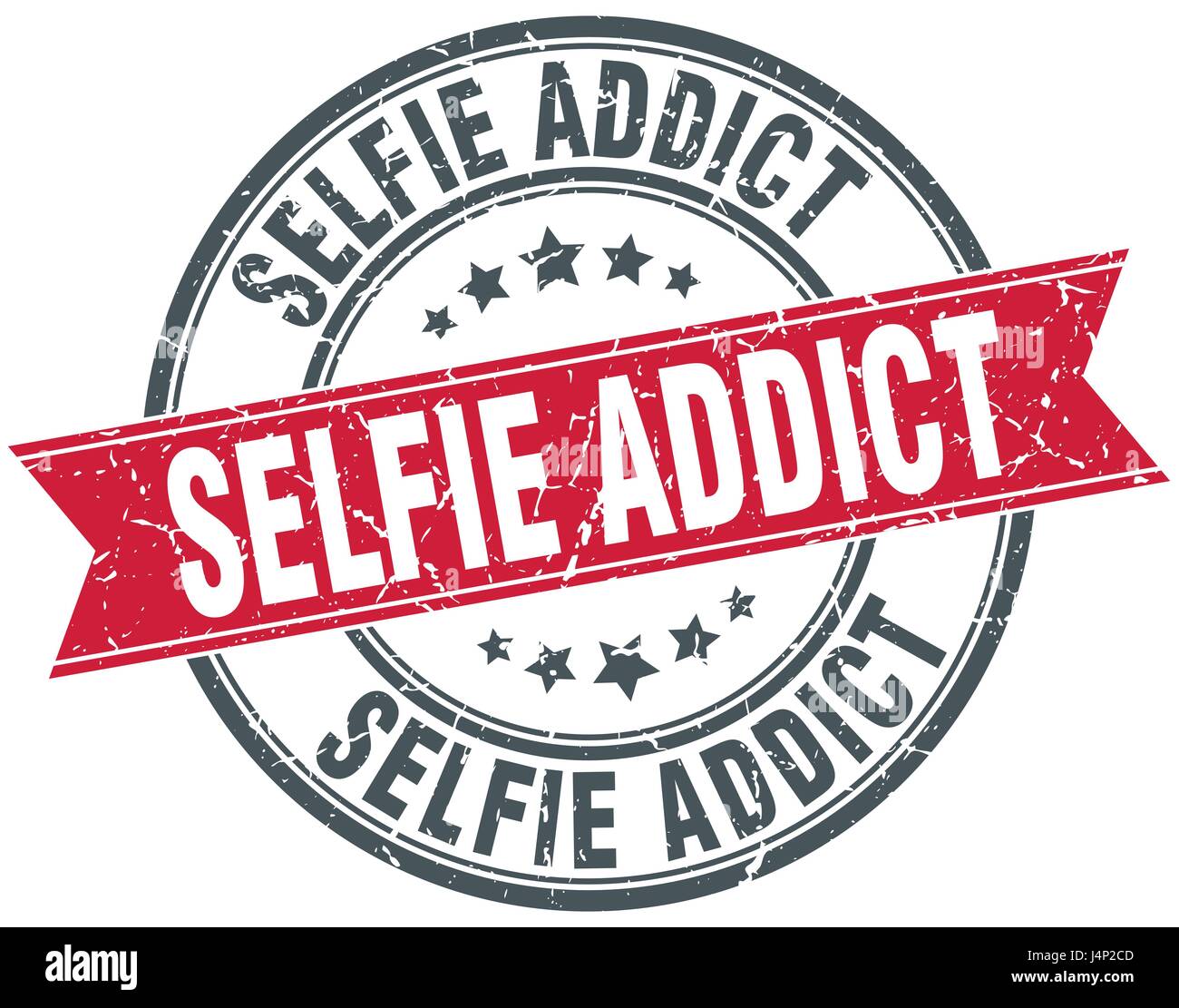 selfie addict round grunge ribbon stamp Stock Vector Image & Art - Alamy