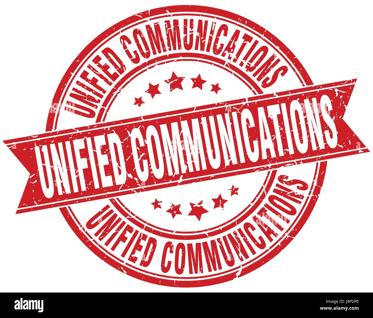 unified communications round grunge ribbon stamp Stock Vector Image ...