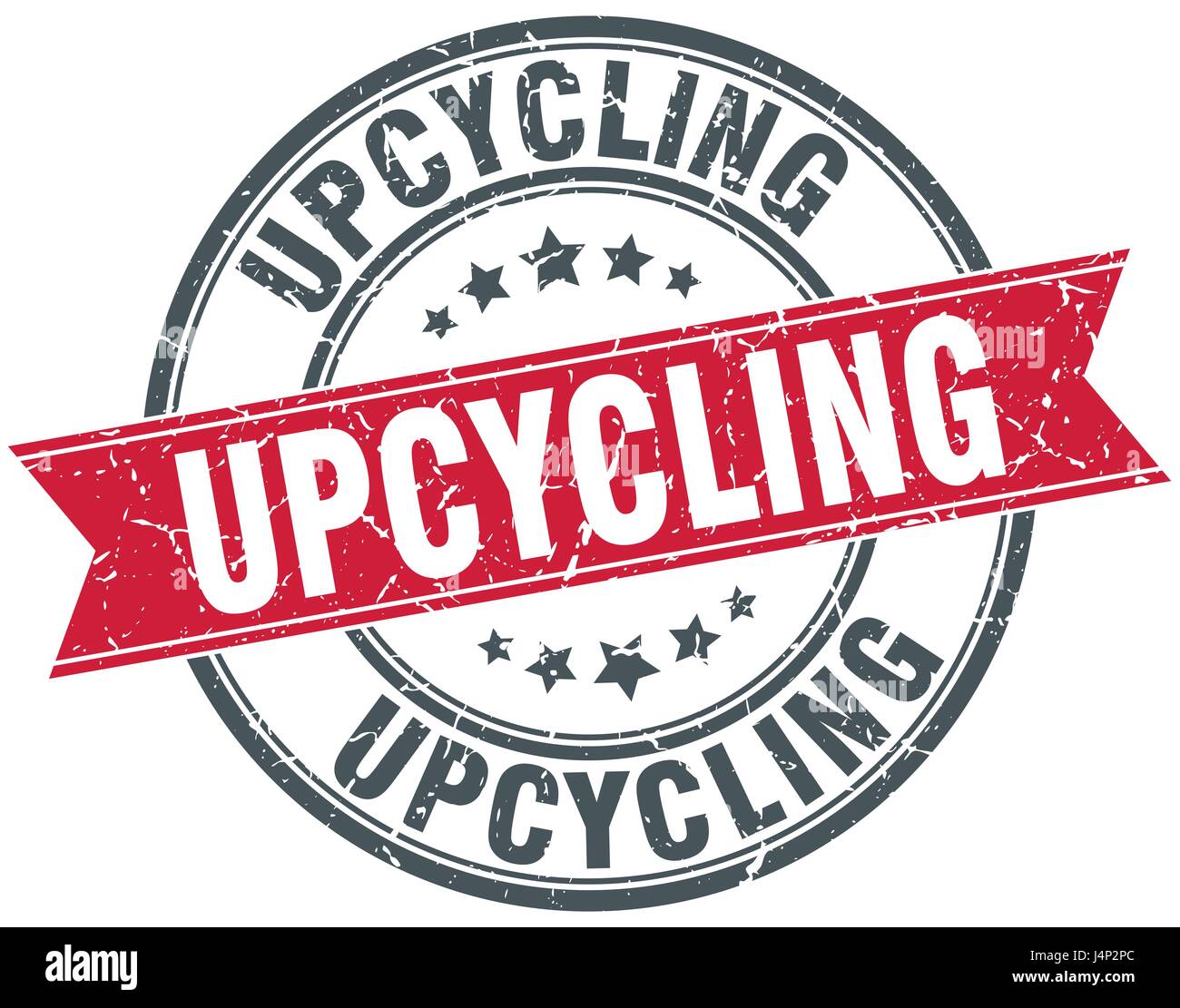 upcycling round grunge ribbon stamp Stock Vector Image & Art - Alamy
