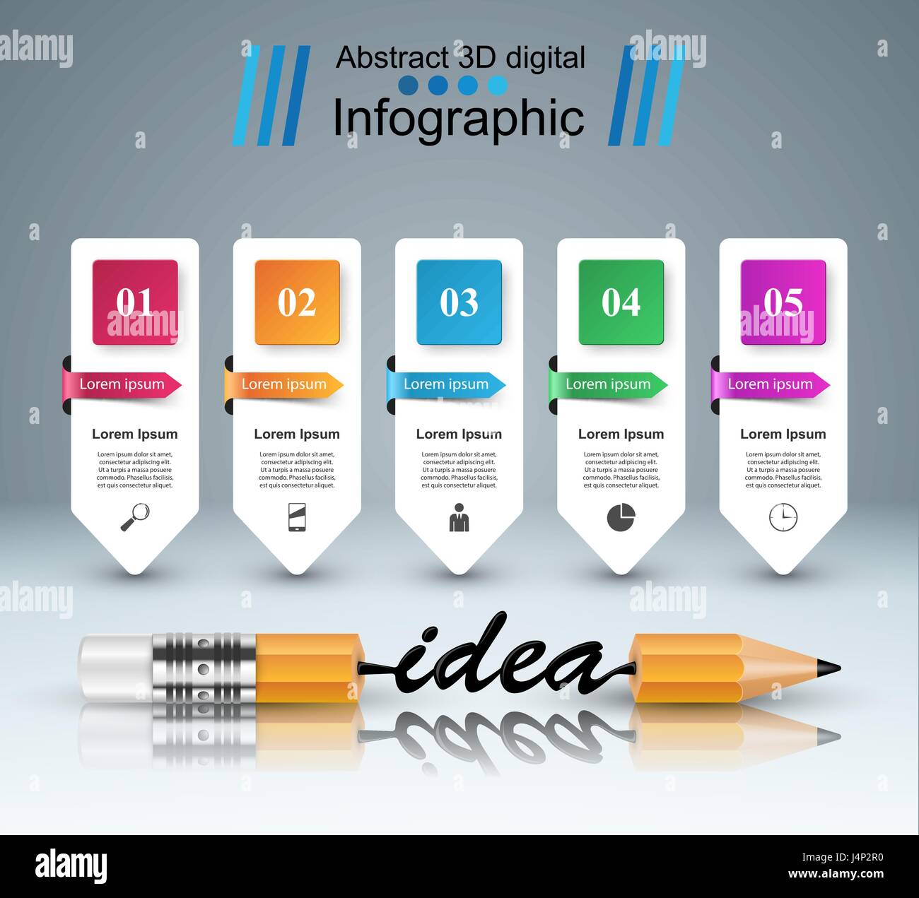 Business Infographics. Pencil icon Stock Vector Image & Art - Alamy