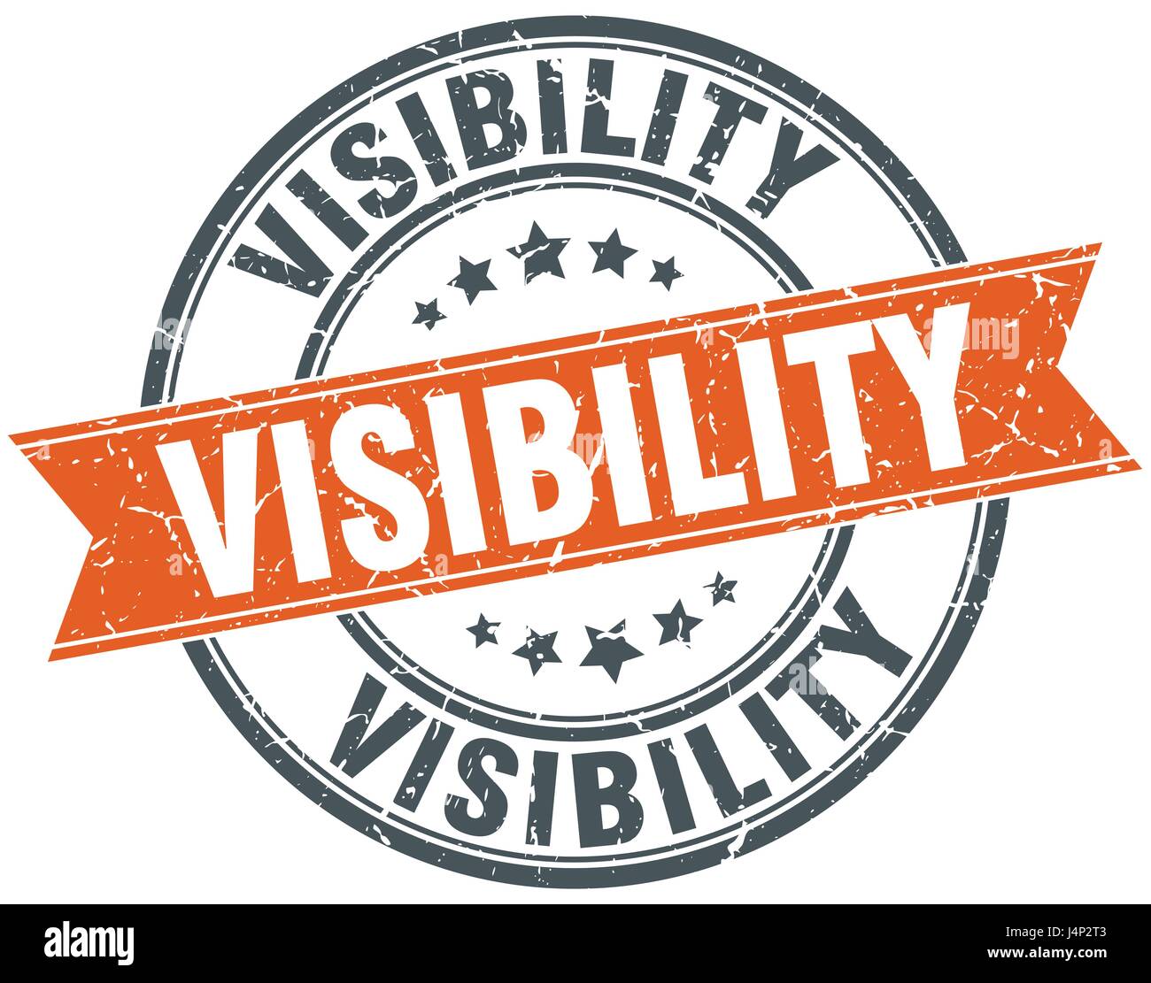 visibility round grunge ribbon stamp Stock Vector Image & Art - Alamy
