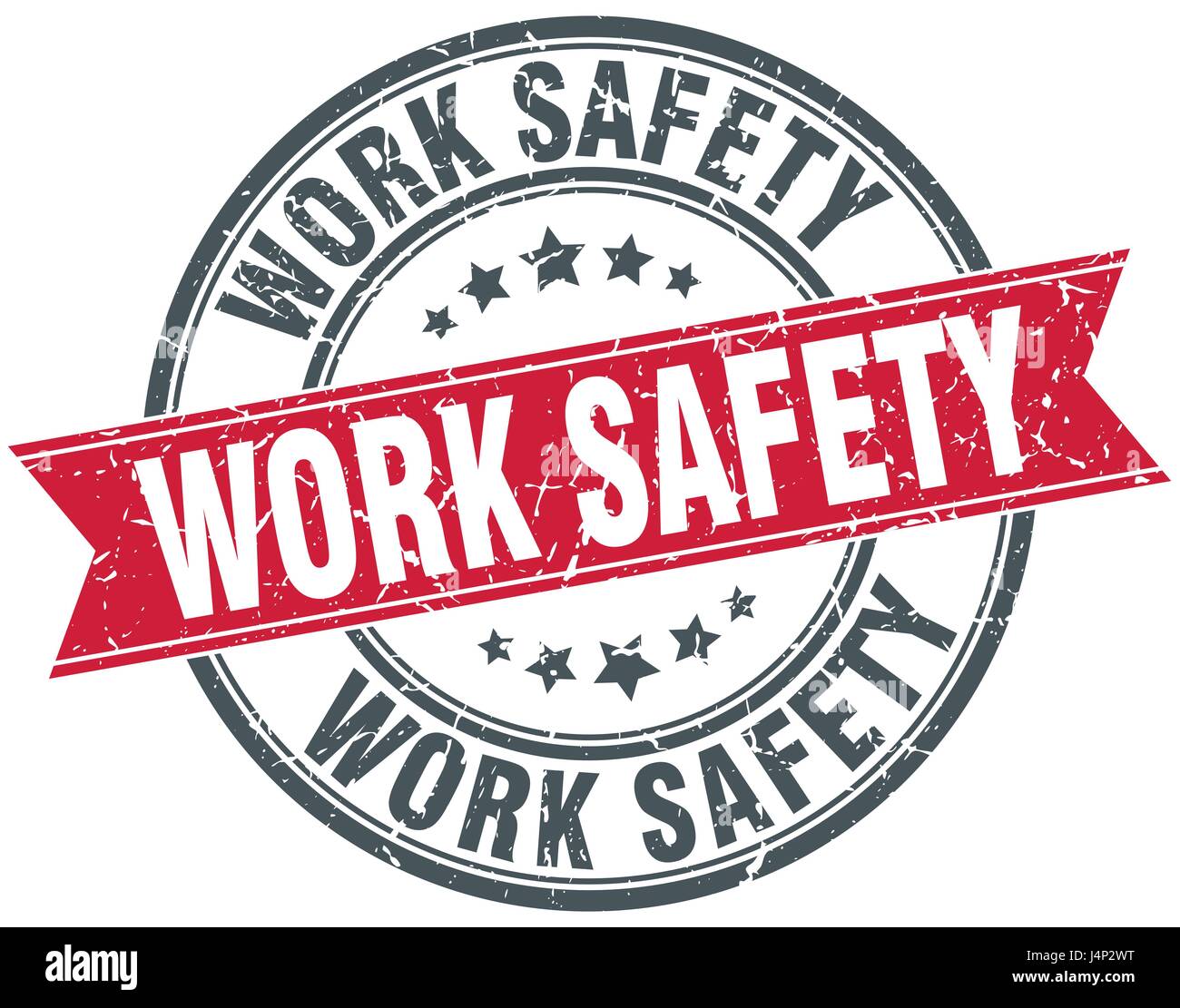 work safety round grunge ribbon stamp Stock Vector Image & Art - Alamy
