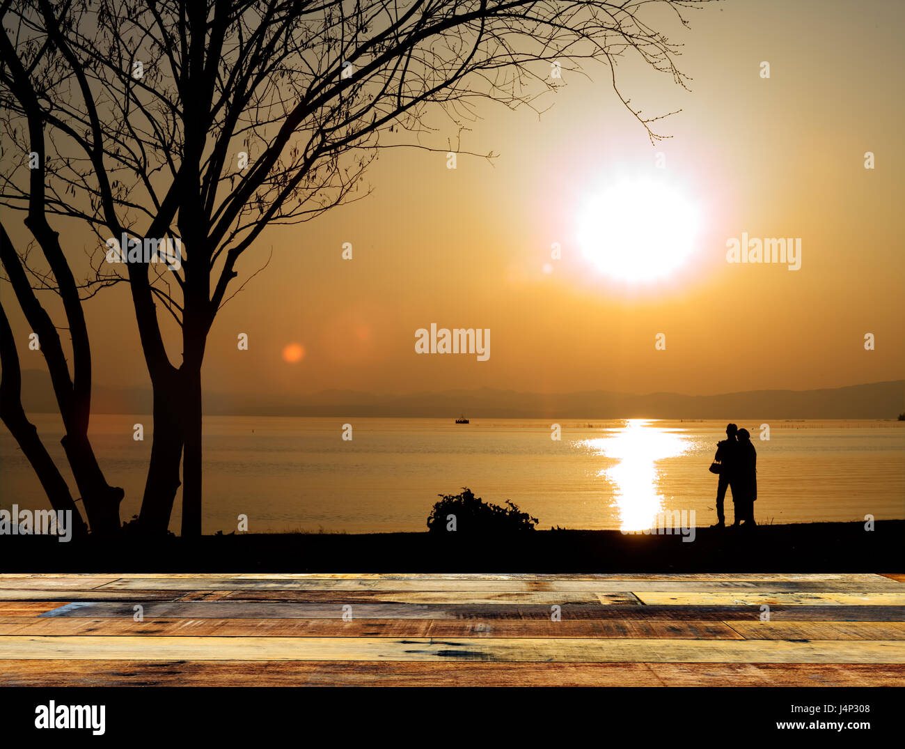 The wood table with nice beautiful background Stock Photo - Alamy