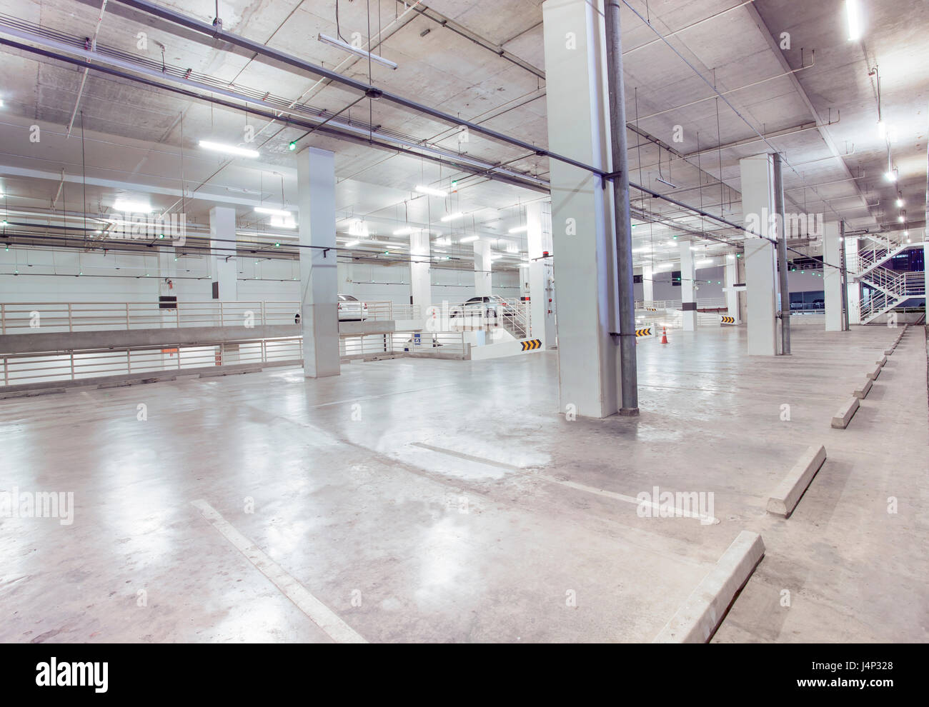 empty car parking lot in modern building design with conveniance ...