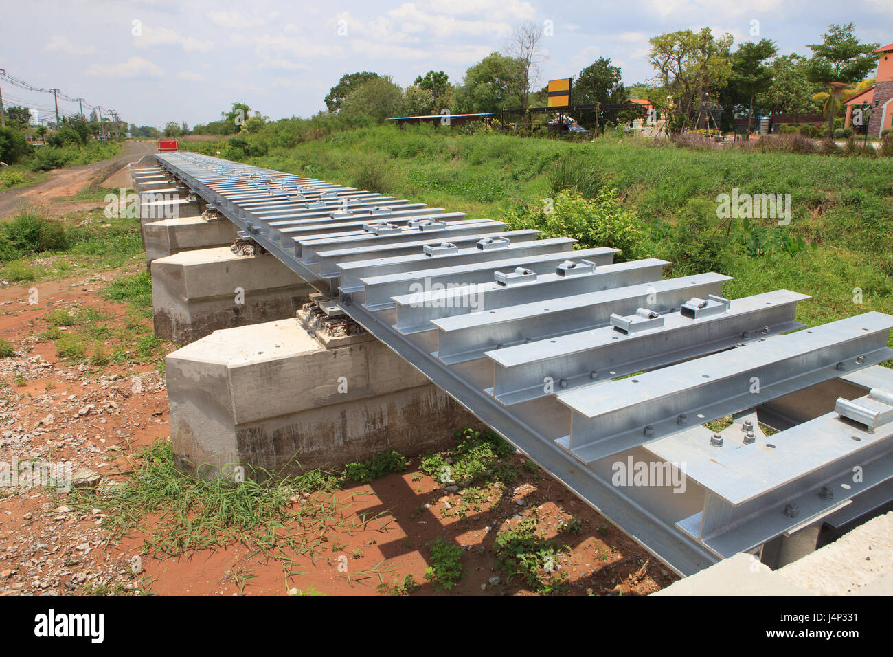 rail ways track bridge in construction Stock Photo - Alamy