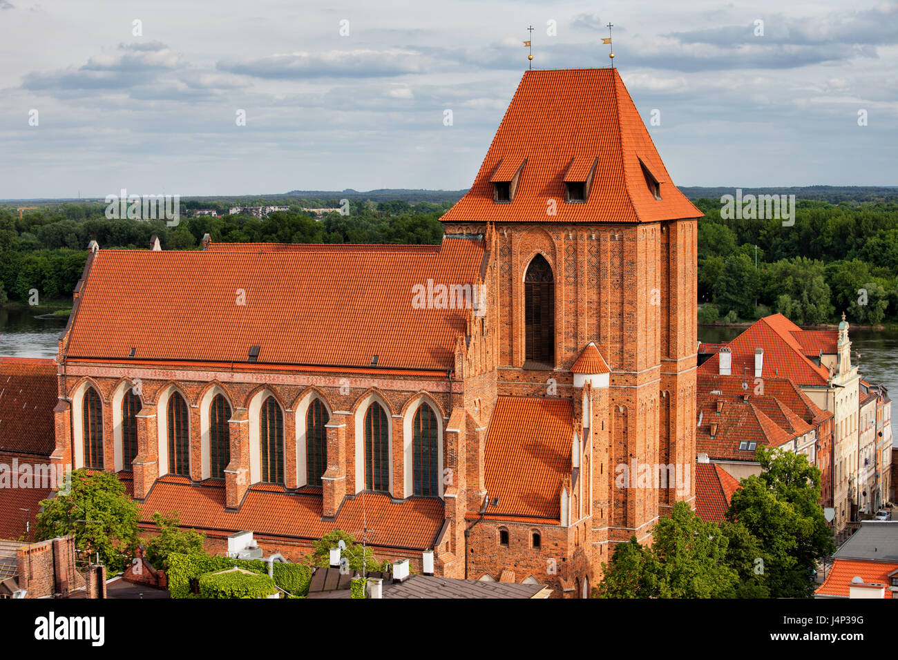 City of Torun in Poland, Gothic Cathedral of St. John the Baptist and ...