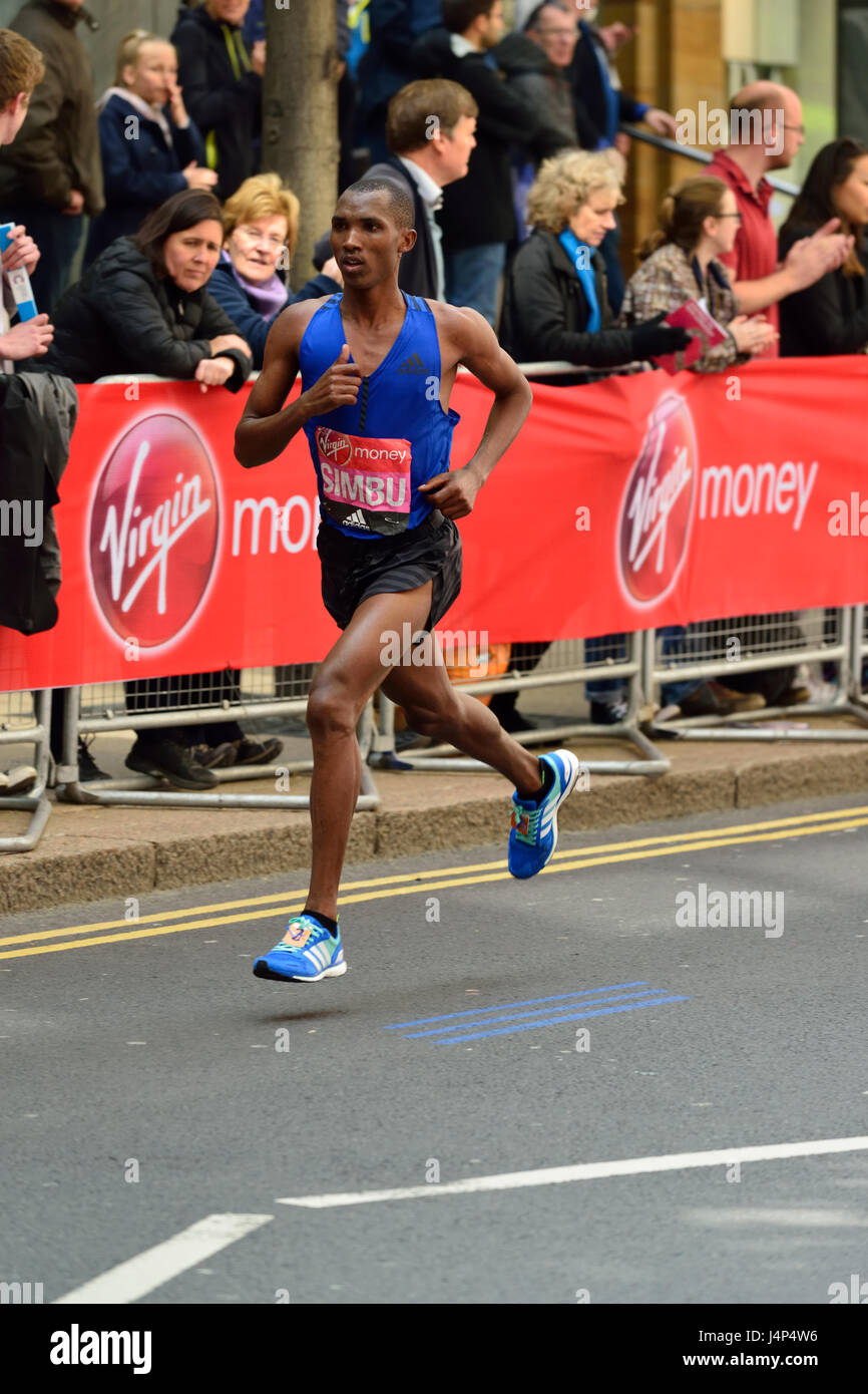 Alphonce Simbu, Tanzanian elite men's competitor, 2017 Virgin Money ...