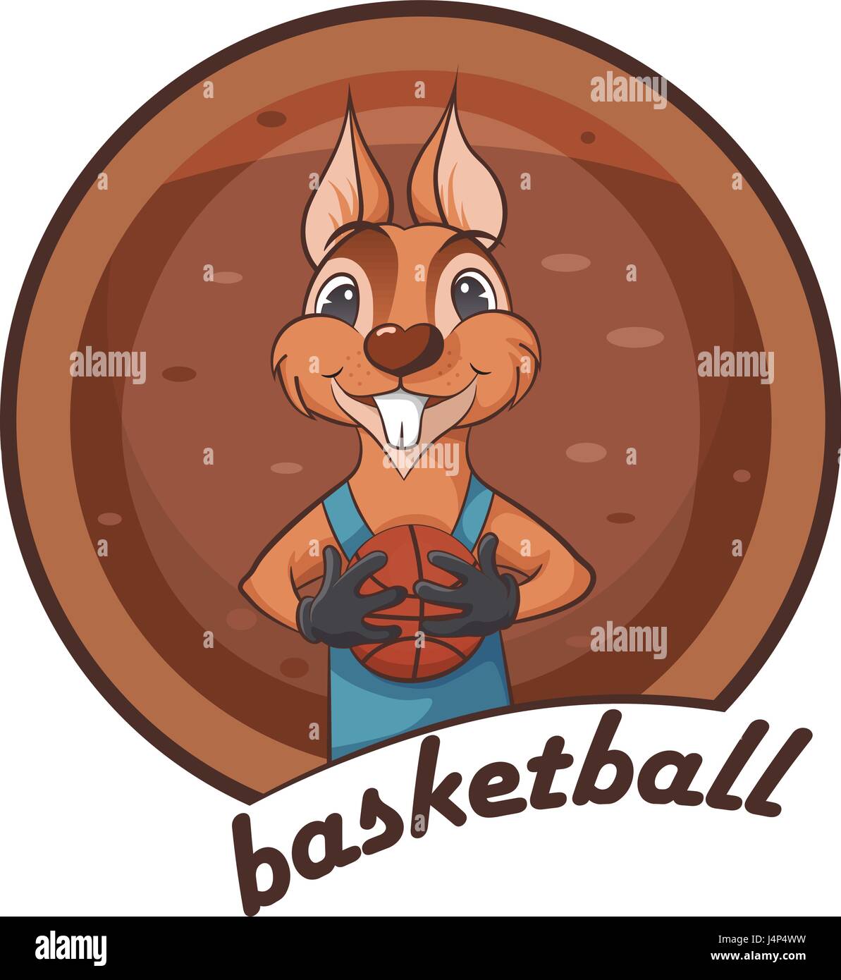 Cute squirrel. Animal playing basketball Stock Vector Image & Art - Alamy