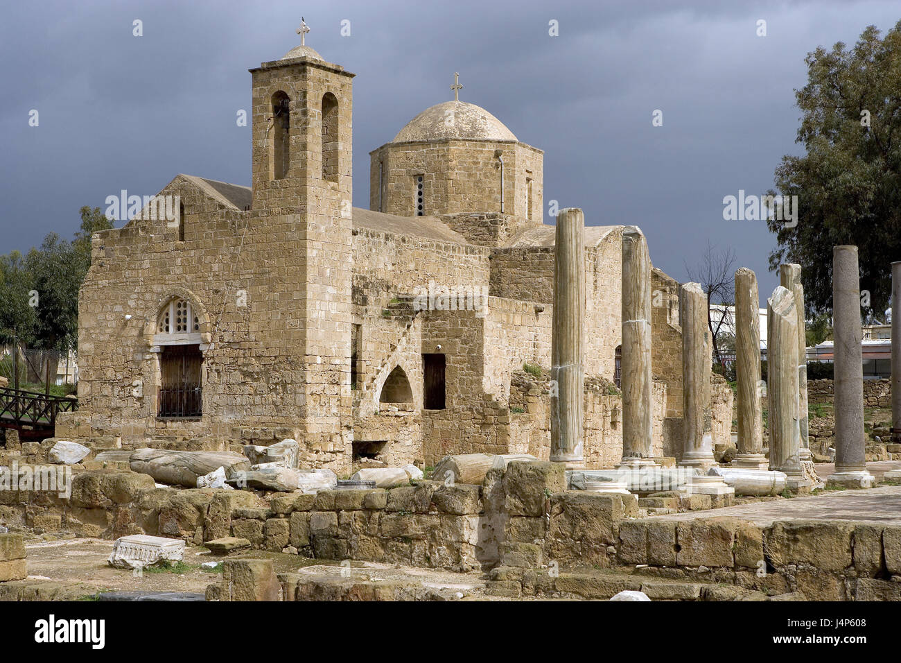 Cyprus, Paphos, ruin site, church Panagia Chrysopolitissa, 13. Cent ...