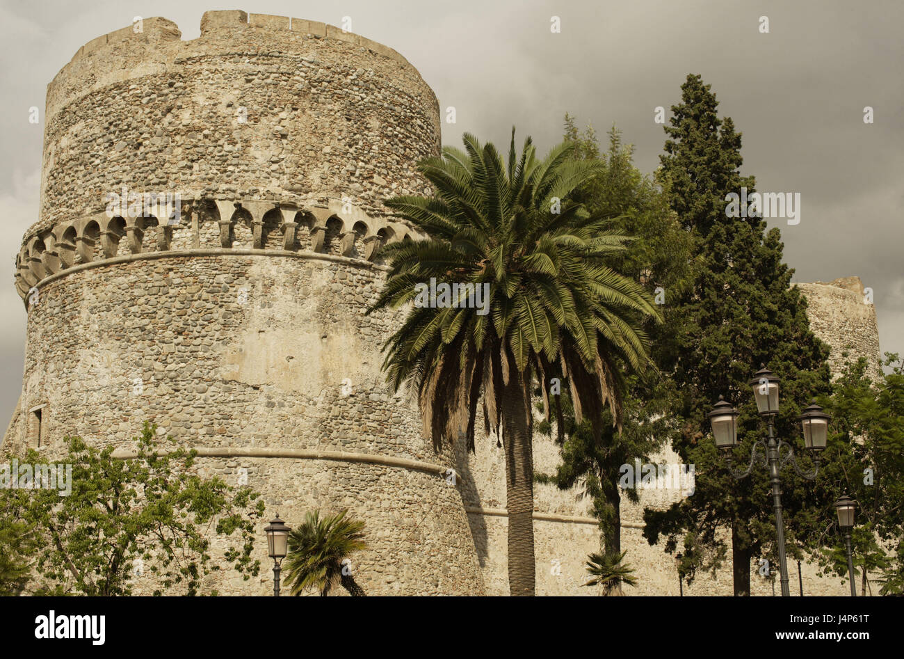 Italy, Calabria, Reggio Calabria, castle grounds, detail, Süditalien ...