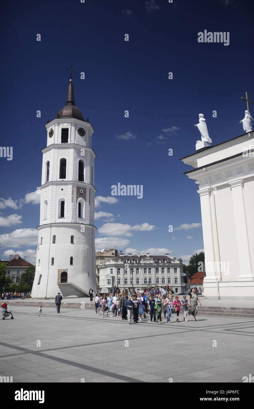 Lithuania, Vilnius, Old Town, cathedral Saint Stanislaus, bell tower ...