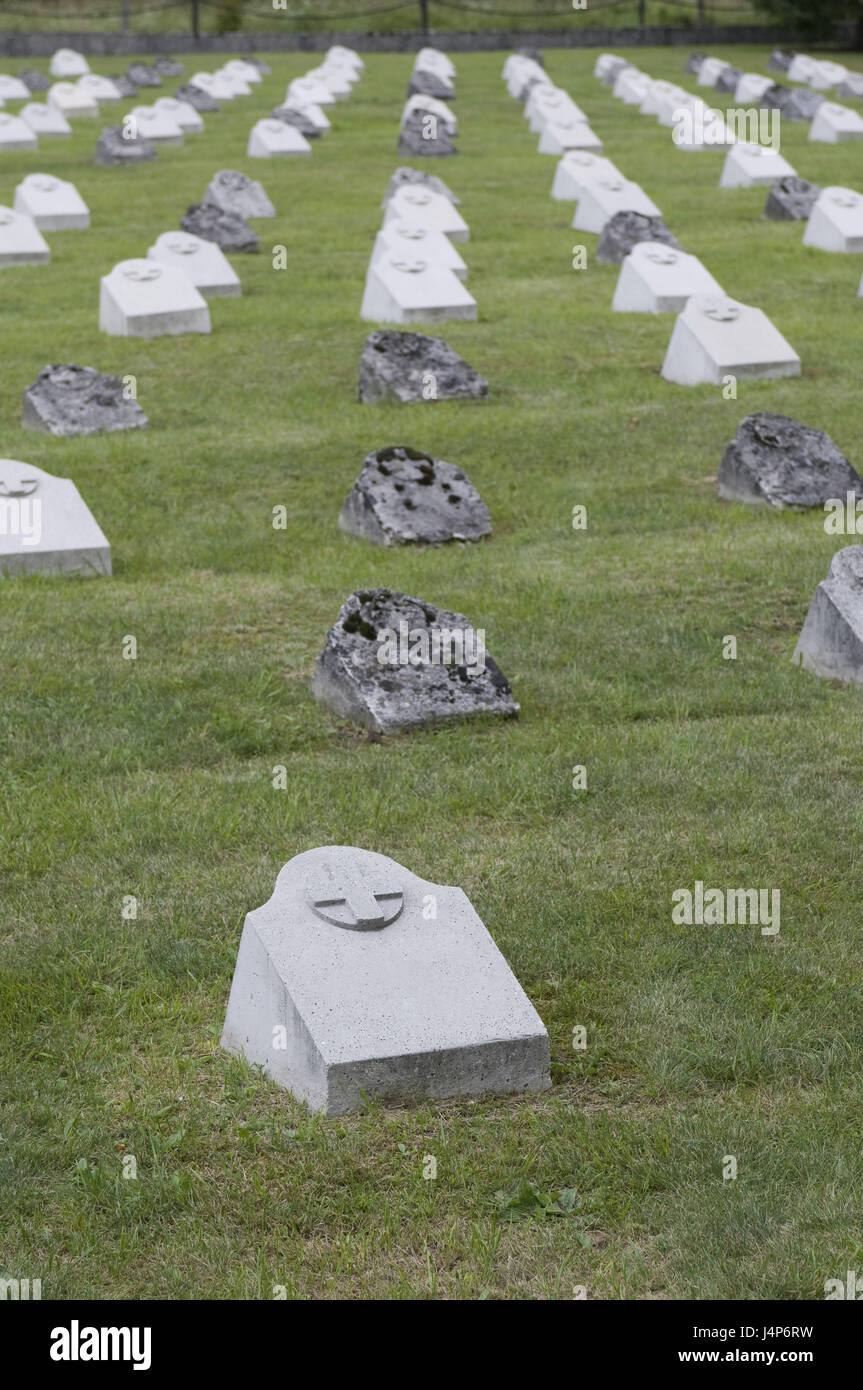 Slovenia, Vrsic pass, sol data graveyard, gravestones, detail Stock ...