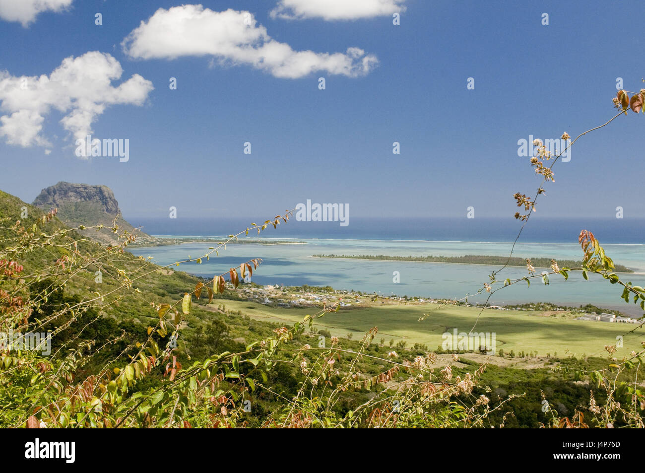 Mauritius, scenery, Le Morne Brabant, cloudy sky Stock Photo - Alamy