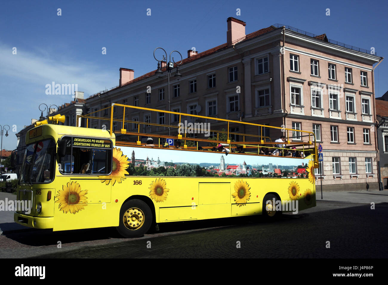 Lithuania, Vilnius, Old Town, tourist bus, passengers Stock Photo - Alamy