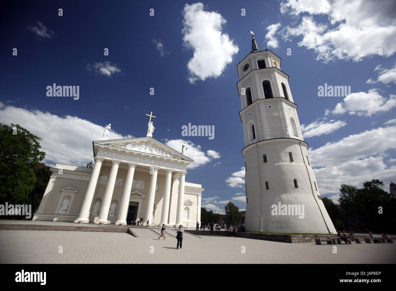 Lithuania, Vilnius, Old Town, cathedral Saint Stanislaus, bell tower ...