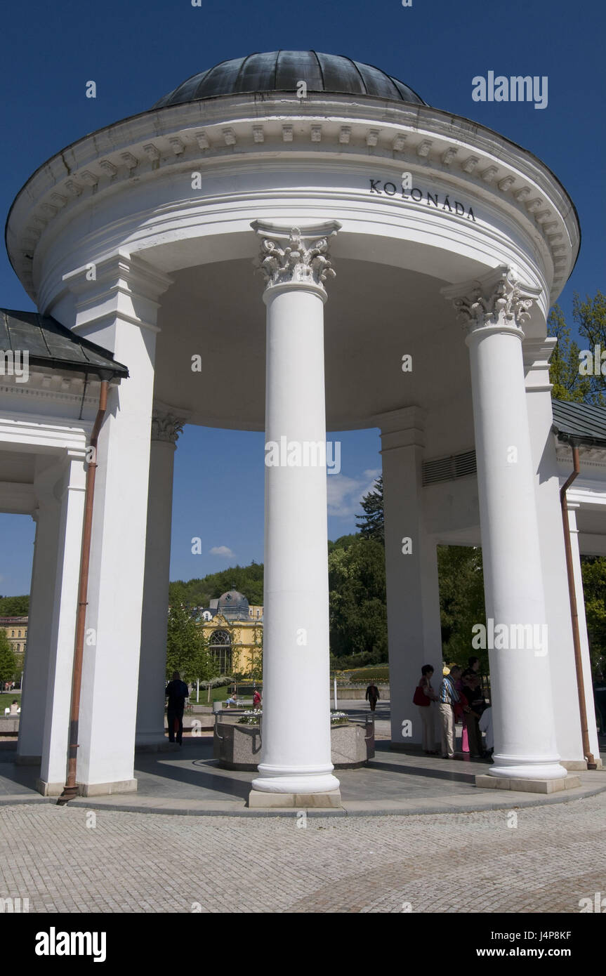 Pedestrian area, colonnade, dome, Marien's bath, Czechia Stock Photo ...