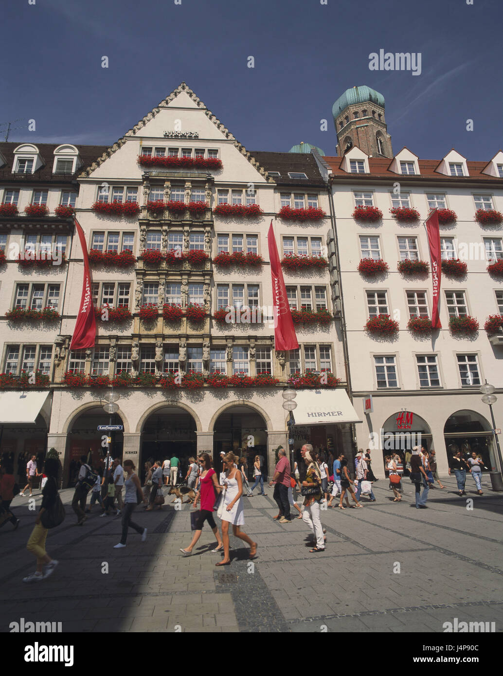 Germany Bavaria Munich Kaufingerstrasse Department Store Crowd Of germany-bavaria-munich-kaufingerstrasse-department-store-crowd-of