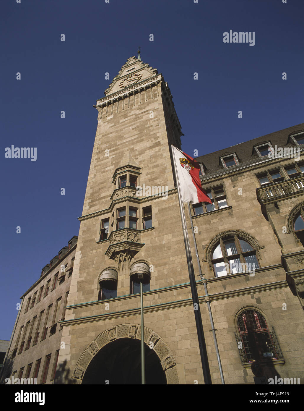 Germany, North Rhine-Westphalia, Duisburg, city hall, facade, tower ...