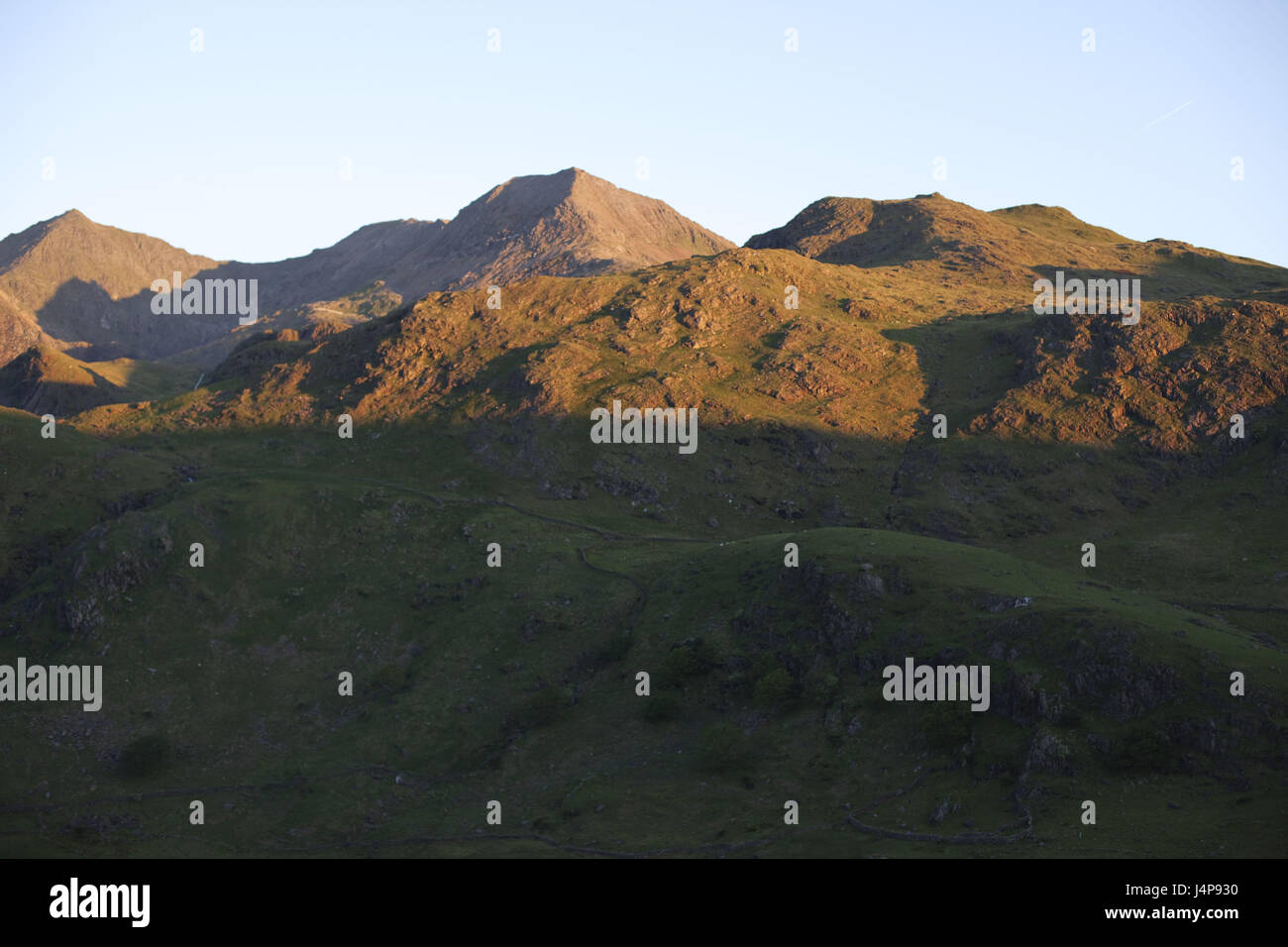 Wales, Gwynedd, Snowdonia national park, Mount Snowdon, Capel Curig ...