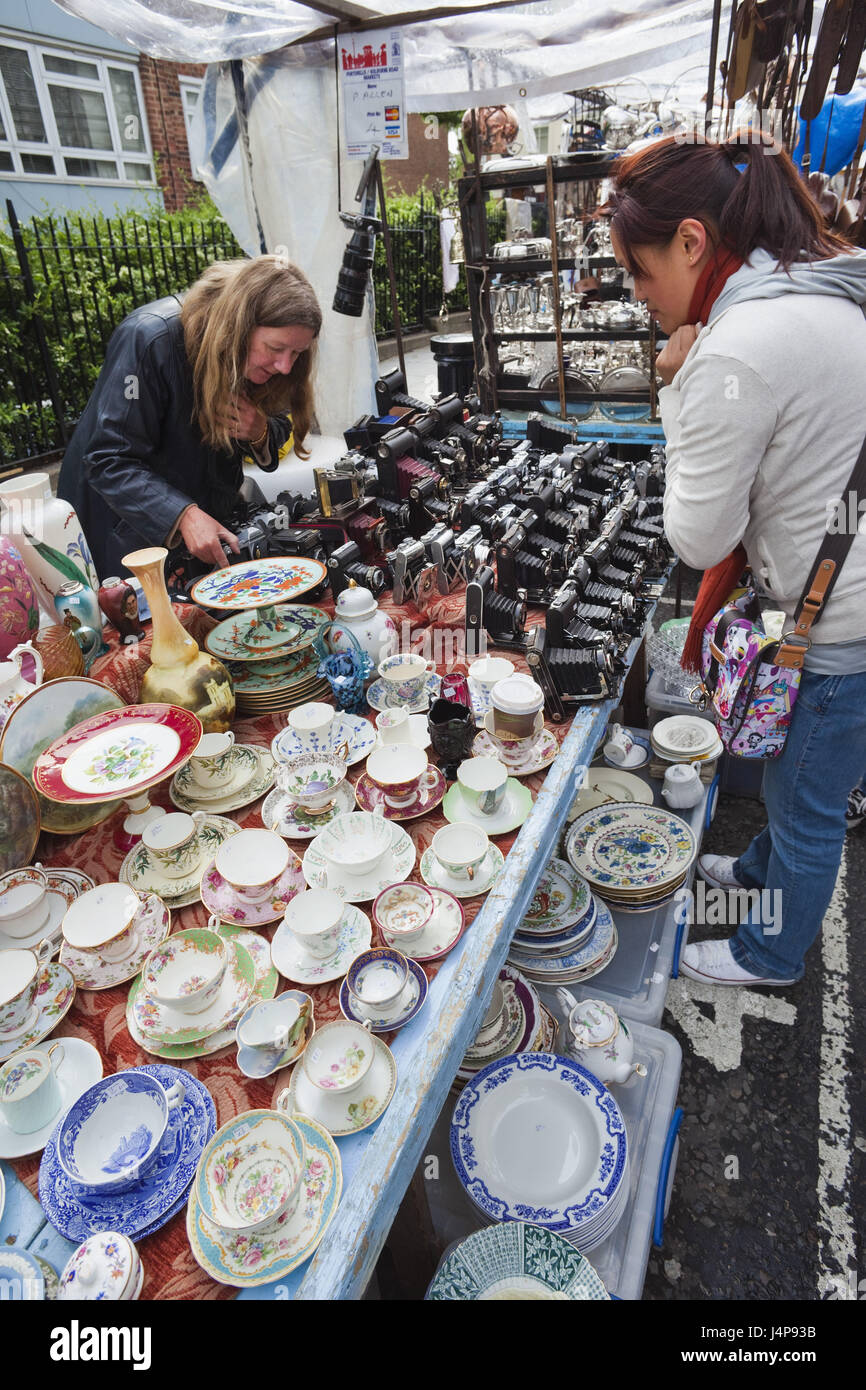 England, London, street market, Portobello Road, classical art market ...