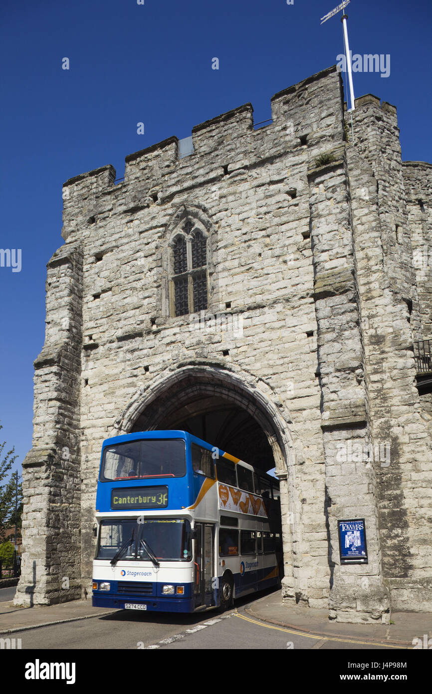 Great Britain, England, Kent, Canterbury, west gates, bus Stock Photo ...