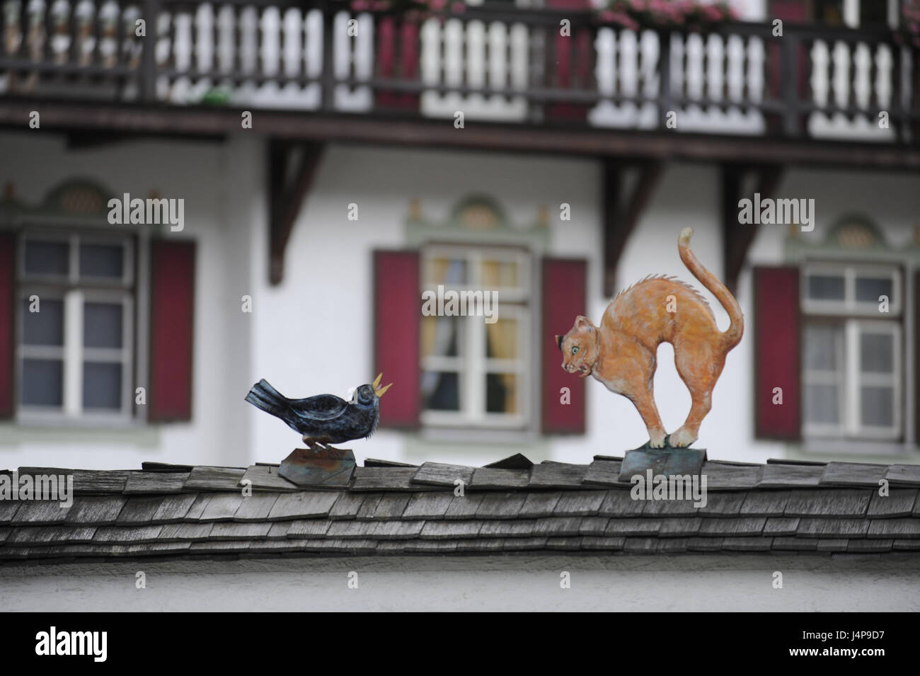 Roof characters in Schliersee Stock Photo - Alamy