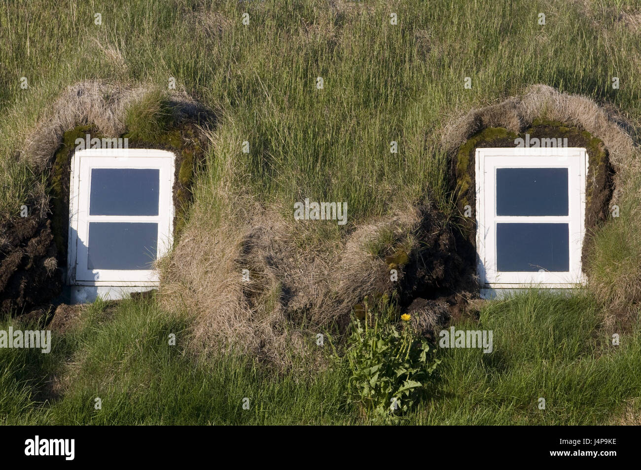 Peat house, window, detail, Glaumbaer, Iceland Stock Photo - Alamy