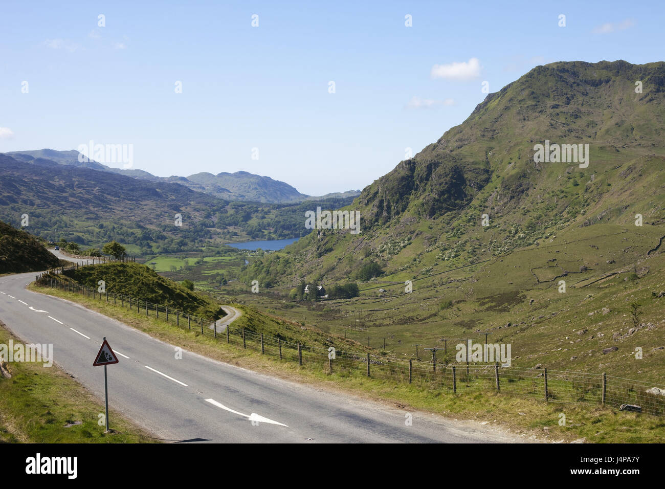 Wales, Gwynedd, Snowdonia national park, country road Stock Photo - Alamy