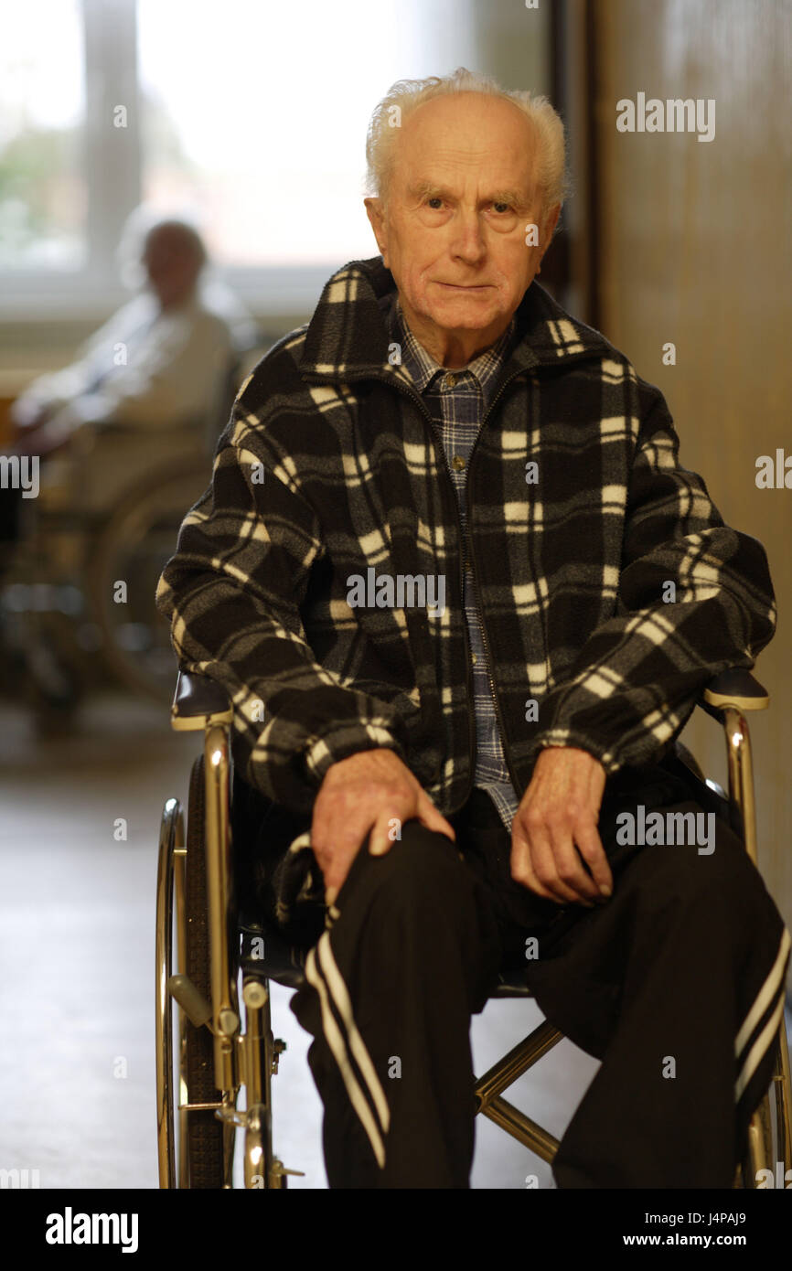 Nursing home, old man on the invalid's wheel chair, model released ...