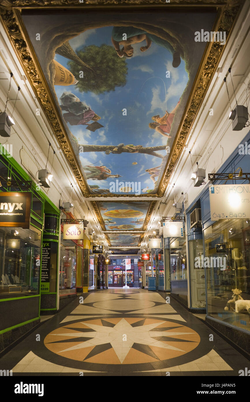 Great Britain, England, Birmingham, Piccadilly shopping Arcade, ceiling ...