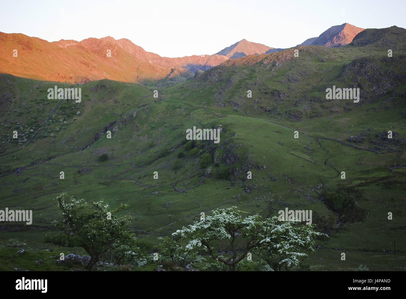 Wales, Gwynedd, Snowdonia national park, Mount Snowdon, Capel Curig ...
