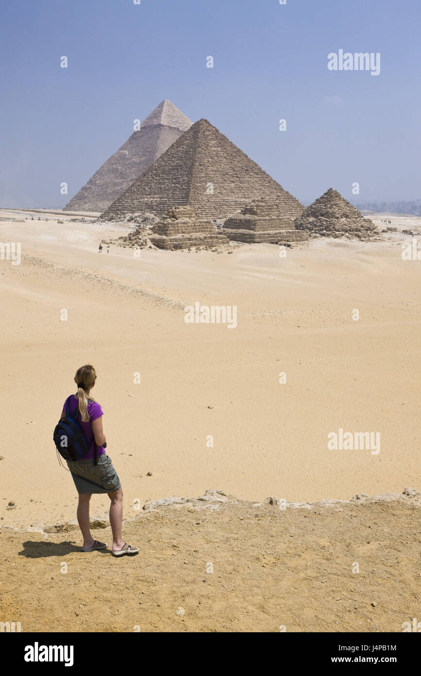 Pyramids of Gizeh, Egypt, Cairo, tourist Stock Photo - Alamy