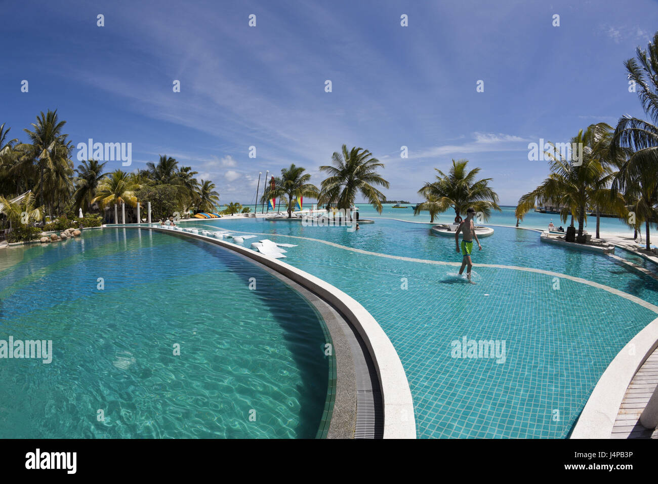 Pool of the Maldives island Kandooma, the Maldives, the south times ...